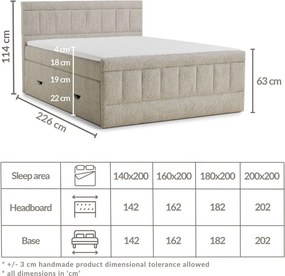 Šedá boxspring postel s úložným prostorem 180x200 cm Caya – Maison de Rêve