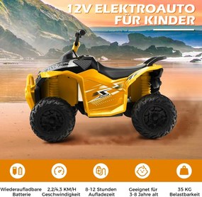 Costway Elektrická dětská čtyřkolka 12 V s rychlostí 2,2/4,3 KM/H a klaksonem