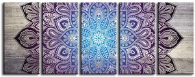 Obraz mandala na dřevě Purple Velikost (šířka x výška): 150x60 cm