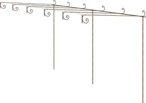 Zahradní pergola hnědá s patinou 6 x 3 x 2,5 m železná 313999