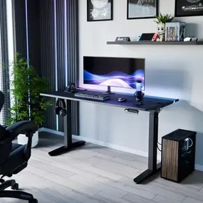 ULTRADESK Vortex černá / Herní stůl / 140,5 x 70 cm / 72-122 cm / nast