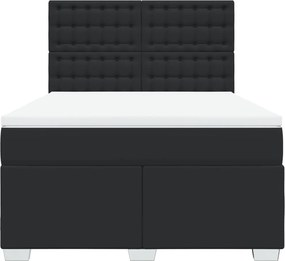 Box spring postel s matrací černá 140x200 cm umělá kůže 3293024