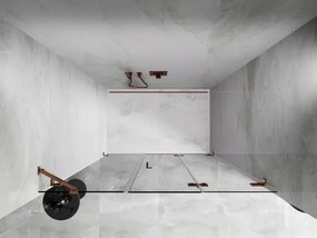 Mexen Lunar-F, pravé sklápěcí sprchové dveře 145 cm, 8mm čiré sklo, růžové zlato profil, 836S-145-050-60-00-P