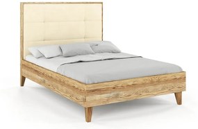 Dubová postel s čalouněným čelem Frida - retro olej   Dub retro 140x200 cm