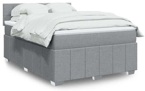 Box spring postel s matrací světle šedá 140 x 190 cm textil 3287063