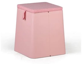Plastový taburet s polštářkem, růžový