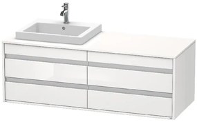Duravit Ketho - Umyvadlová skříňka 50x140x55 cm, levá, 4 zásuvka, lesklá bílá KT6757L2222