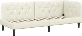 Rohový rám postele Krémová 80 x 200 cm samet 3394141