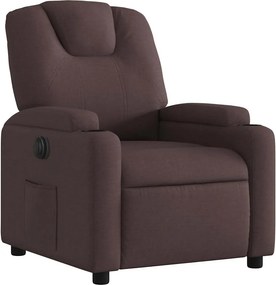 Elektrické polohovací křeslo tmavě hnědé textil 3204349