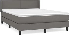 Box spring postel s matrací šedá 140 x 190 cm umělá kůže 3130659