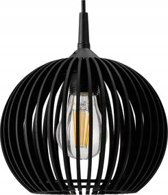 Stínidlo pro lustrovou lampu, dřevěná koule, černé