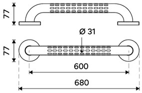 Nerezové madlo rovné 600 mm NIMCO BEZPEČNOSTNÍ MADLA BM 9060-10