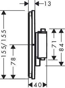 Hansgrohe ShowerSelect Comfort Q, termostat pod omítku, kartáčovaný černý chrom, HAN-15588340