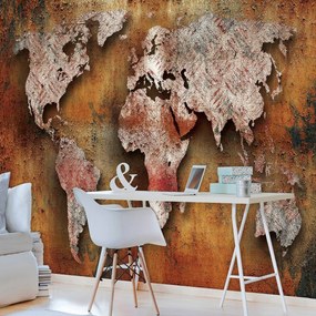 Fototapeta - Rustikální mapa světa (152,5x104 cm)