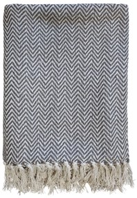 Chic Antique Přehoz z recyklované bavlny Vintage Grey 150x130 cm, šedá barva, textil