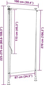 Venkovní roleta 100 x 270 cm krémová 145939