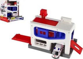 TEDDIES Parkovací garáž s autem ambulance / Hračka / plast / od 3 let