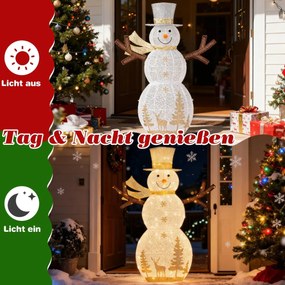 Costway 141 cm vysoký LED sněhulák vánoční dekorace s 100 teplými bílými LED