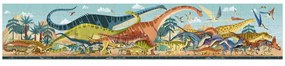 Janod Panoramatické puzzle v kufříku Dinosauři 100 ks