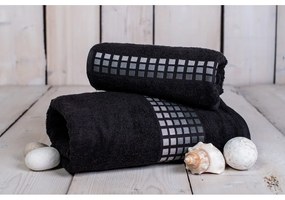 Černý bavlněný ručník 100x50 cm Darwin - My House
