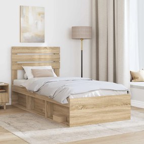 Rám postele s čelo Sonoma 100 x 200 cm Masivní borové dřevo 3411449