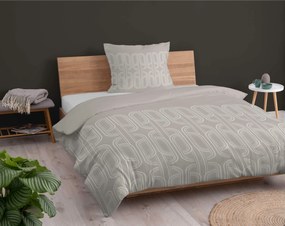 Detexpol Flanelové povlečení 140x200 béžové geometrické s jedním povlakem na polštář 4941 B Flanel 2024