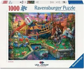 RAVENSBURGER Puzzle Pirátský minigolf / 1000 dílků / USA Jigsaw Nation