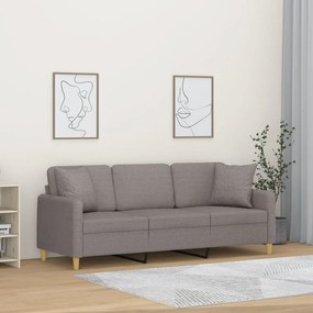3místná pohovka s polštáři taupe 180 cm textil 3200924