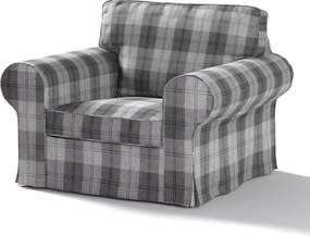 Potah na křeslo IKEA Ektorp barva šedá látka pletený vzor, vzorované