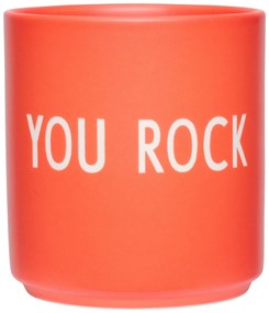 DESIGN LETTERS Porcelánový hrnek Orange You Rock 300 ml, oranžová barva, porcelán