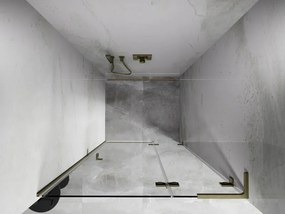 Mexen, Mexen Lunar L pravé otočné sprchové dveře 85 cm, transparentní, broušené zlaté - 834L-085-000-55-00-P