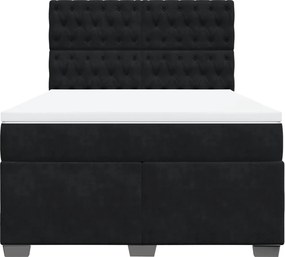 Box spring postel s matrací černá 140x200 cm samet 3290938