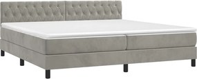 Box spring postel s matrací světle šedá 200x200 cm samet 3141503