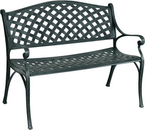 Costway Zahradní lavice hliníková s područkami antická – 103 × 55 × 82 cm