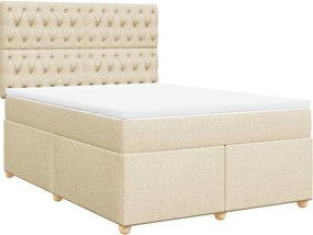 Box spring postel s matrací krémová 140x200 cm textil 3291315