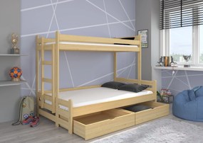 ADRK Furniture Třílůžková patrová postel s matracemi BENITO 200x90