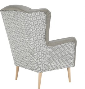 designové křeslo, ušák, látka capuccino/vzor, Tempo Kondela BELEK