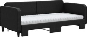 Válenda s přistýlkou a matracemi černá 90 x 200 cm textil 3196836