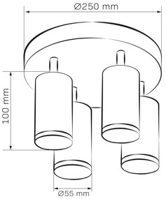 Koupelnové bodové svítidlo TURYN 4xGU10/10W/230V IP44 bílá