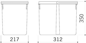 In-Design Odpadkový koš UNION volně stojící 20 L včetně víka a madla - antracit Typ víka: bez protizápachové tablety
