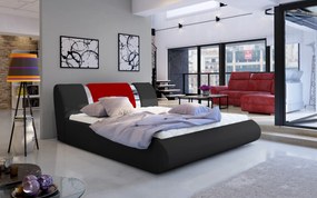 Čalouněná postel FLOWER 140x200cm černá / červená