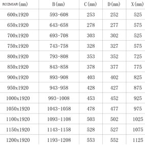 Mexen LIMA sprchové skládací dveře ke sprchovému koutu 70 cm, černá-průhledná, 856-070-000-70-00