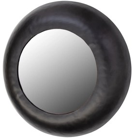 WOOOD Zrcadlo VLK kulaté kovové černé Ø50cm