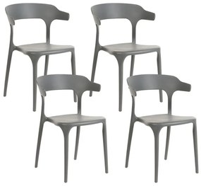 Sada 4 jídelních židlí šedé GUBBIO Beliani