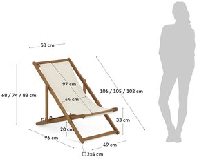 Béžové látkové zahradní skládací lehátko Kave Home Adredna