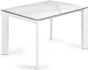 Rozkládací jídelní stůl s přídavnou deskou s deskou v dekoru mramoru 80x120 cm Axis – Kave Home