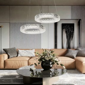 Toolight Toolight, LED stropní křišťálové svítidlo 40cm, 24W, 4000K, MS004-CP, chromová, OSW-09614