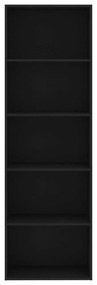 Petromila Knihovna s 5 policemi černá 60 x 30 x 189 cm dřevotříska