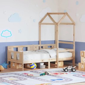 Válenda se střechou 80 x 200 cm masivní borové dřevo 3282278