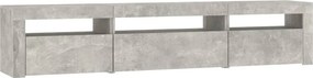 TV skříňka s LED osvětlením betonově šedá 195x35x40 cm 3152741